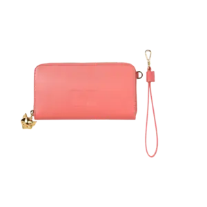 DESERI Paris Saffiano Leather Wallet Coral
