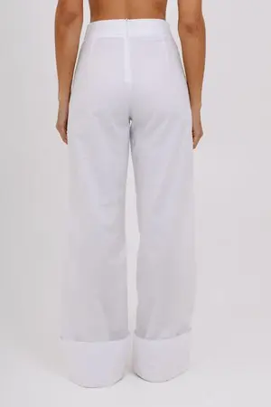 VALENTINA GORDON Wide-leg Cotton Pants