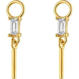 OUTOFOFFICE Pavé Bar Earring Charm With Baguette Stone - Gold