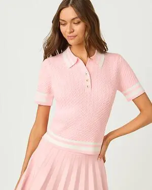 LILLY PULITZER Suzette Cable Stitch Sweater Polo