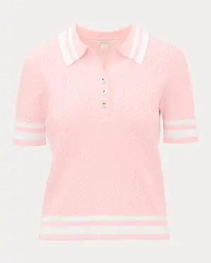 LILLY PULITZER Suzette Cable Stitch Sweater Polo