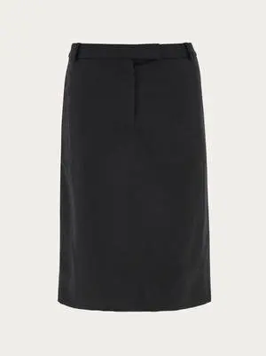 FERRAGAMO Knee-Length Herringbone Skirt Black