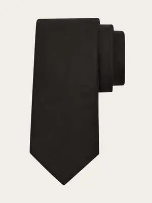FERRAGAMO Nappa Leather Neck Tie - Black