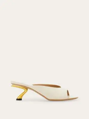 FERRAGAMO S-shaped Heel Slide - Beige