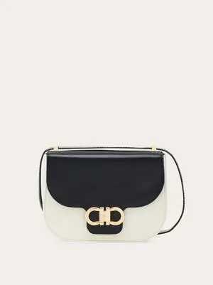 FERRAGAMO Double Gancini Crossbody Bag - Black