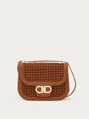 FERRAGAMO Double Gancini Crossbody Bag - Brown