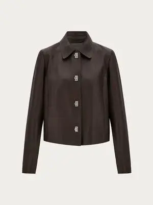 FERRAGAMO Boxy Nubuck Jacket - Brown