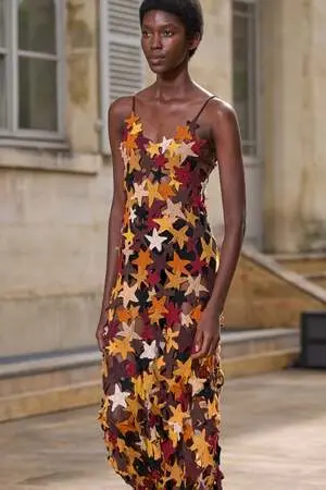 Gabriela Hearst Yeshara Crochet Stars Maxi Slip Dress In Cashmere