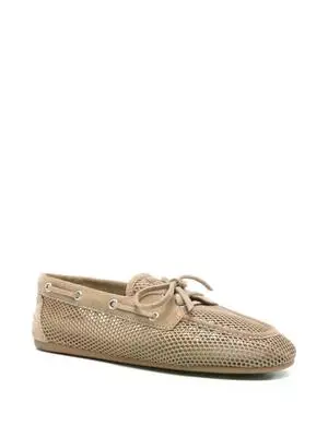 Miu Miu Crochet Boat Shoes - Brown