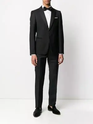 Emporio Armani Single-breasted Wool Suit Jacket - Black