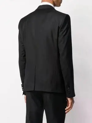 Emporio Armani Single-breasted Wool Suit Jacket - Black