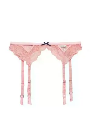 FLEUR DU MAL Bianca Lace Garter - Pink