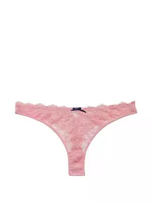 FLEUR DU MAL Bianca Lace Thong Pink