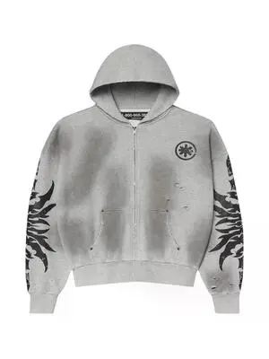 LOSTSHDWS Acid Wash Zip Hoodie