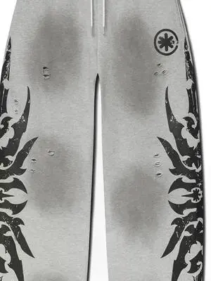 LOSTSHDWS Acid-wash Graphic-print Track Pants