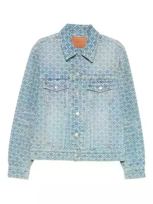 Sandro Square-pattern Denim Jacket