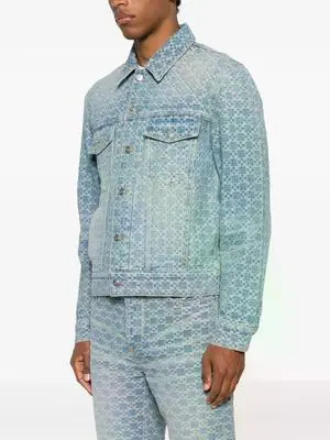 Sandro Square-pattern Denim Jacket