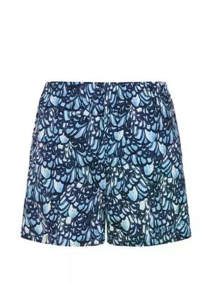 Alexander McQueen Patterned Swim Shorts - Blue