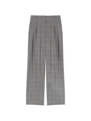 Maje Checked-pattern Trousers - Grey