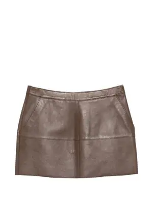 PAROSH Leather Mini Skirt
