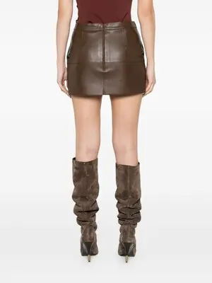 PAROSH Leather Mini Skirt