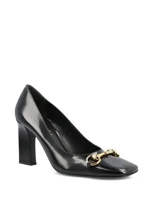 Gucci Leather Horsebit Pumps - Black