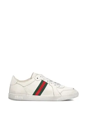 Gucci Stretch Leather Sneakers - White