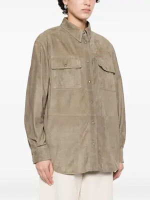 Brunello Cucinelli Leather Shirt - Green