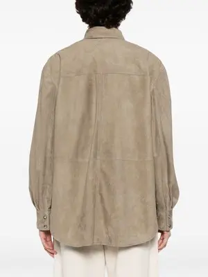 Brunello Cucinelli Leather Shirt - Green