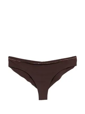 Brunello Cucinelli Bikini Bottom With Trim - Brown