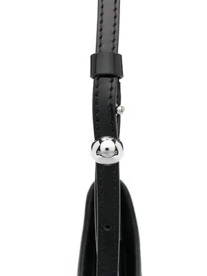 Jacquemus Le Petit Bisou Leather Shoulder Bag - Black