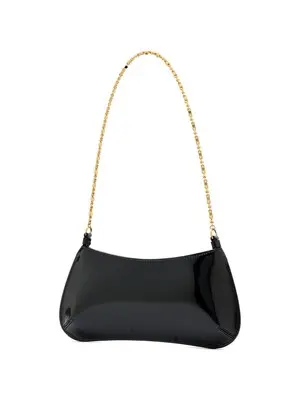Jacquemus Le Petit Bisou Chaine Leather Shoulder Bag - Black