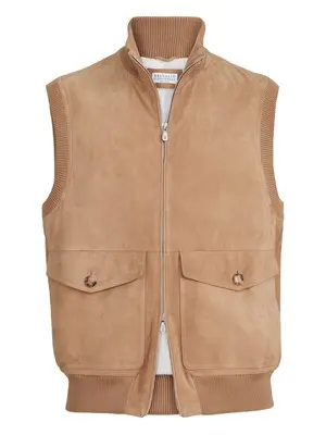 Brunello Cucinelli Leather Vest - Beige