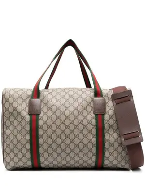 Gucci Gg Supreme Duffle Bag - Brown
