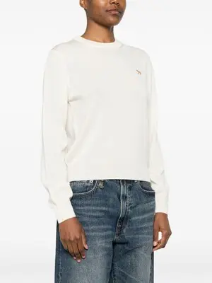 Maison Kitsuné Baby Fox Wool Crewneck Jumper - Beige