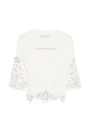 Ermanno Scervino Embroidered Cotton Cardigan - White