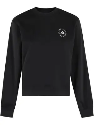 Adidas By Stella McCartney Logo Cotton Sweatshirt - Black