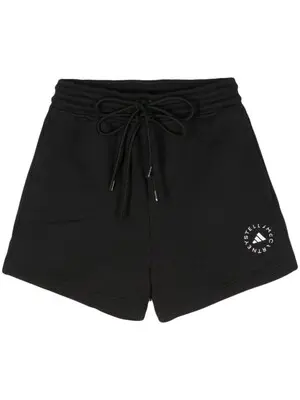 Adidas By Stella McCartney Logo Cotton Shorts - Black