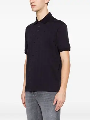 Emporio Armani Logo Cotton Polo Shirt - Blue