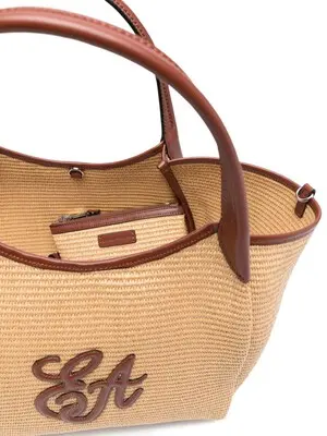 Emporio Armani Straw Medium Tote Bag - Brown