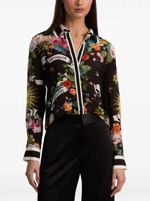 Alice + Olivia Printed Silk Shirt