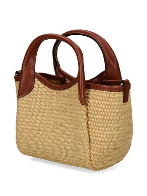 Emporio Armani Small Straw Tote Bag - Brown