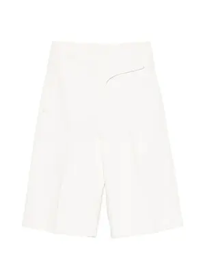 Ami Cotton Bermuda Shorts - Beige