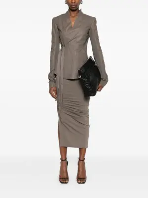 Rick Owens Cotton Long Skirt - Grey