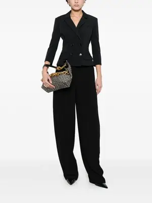 Elisabetta Franchi Wide-leg High-waisted Trousers - Black