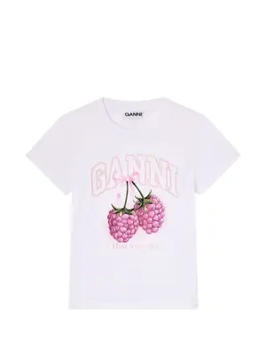 GANNI Raspberry Cotton T-shirt