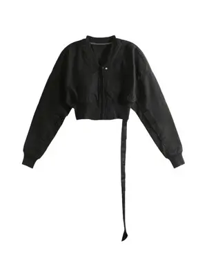 Rick Owens Cotton Cropped Bomber Jacket - Grey