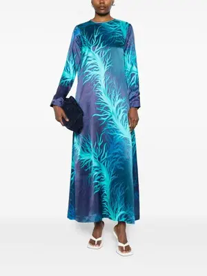 F.R.S FOR RESTLESS SLEEPERS Printed Silk Maxi Dress