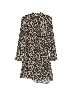 BAZAR DE LUXE Leopard Print Midi Dress