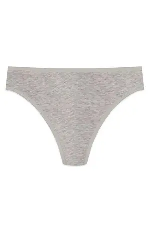 Natori Bliss Bare Cotton Thong - Grey